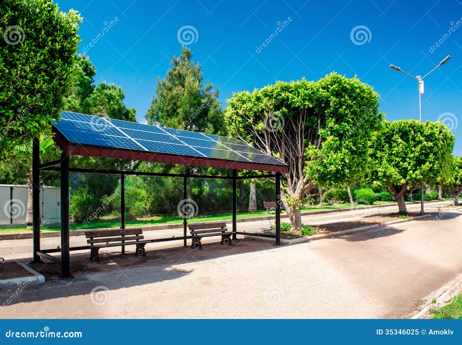 Solar bus stop stock image. Image of alternative, consumption - 35346025