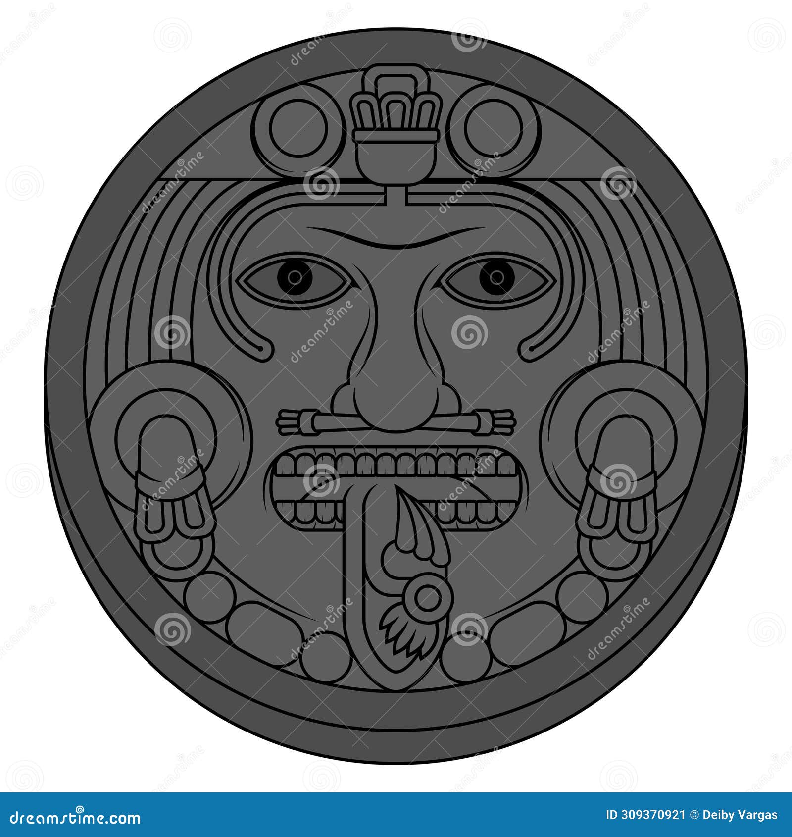 Solar Calendar of the Ancient Aztec Civilization Stock Vector ...
