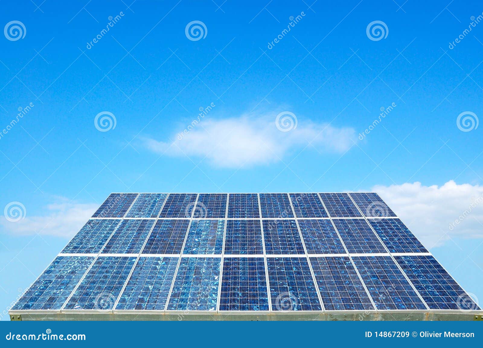 Solar Cell on Blue Sky with Clouds Stock Image - Image of energy, sunny ...