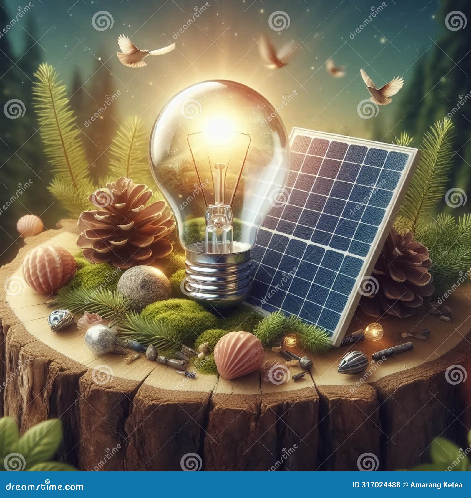 Solar cell bulb stock photo. Image of concept, sunlight - 317024488
