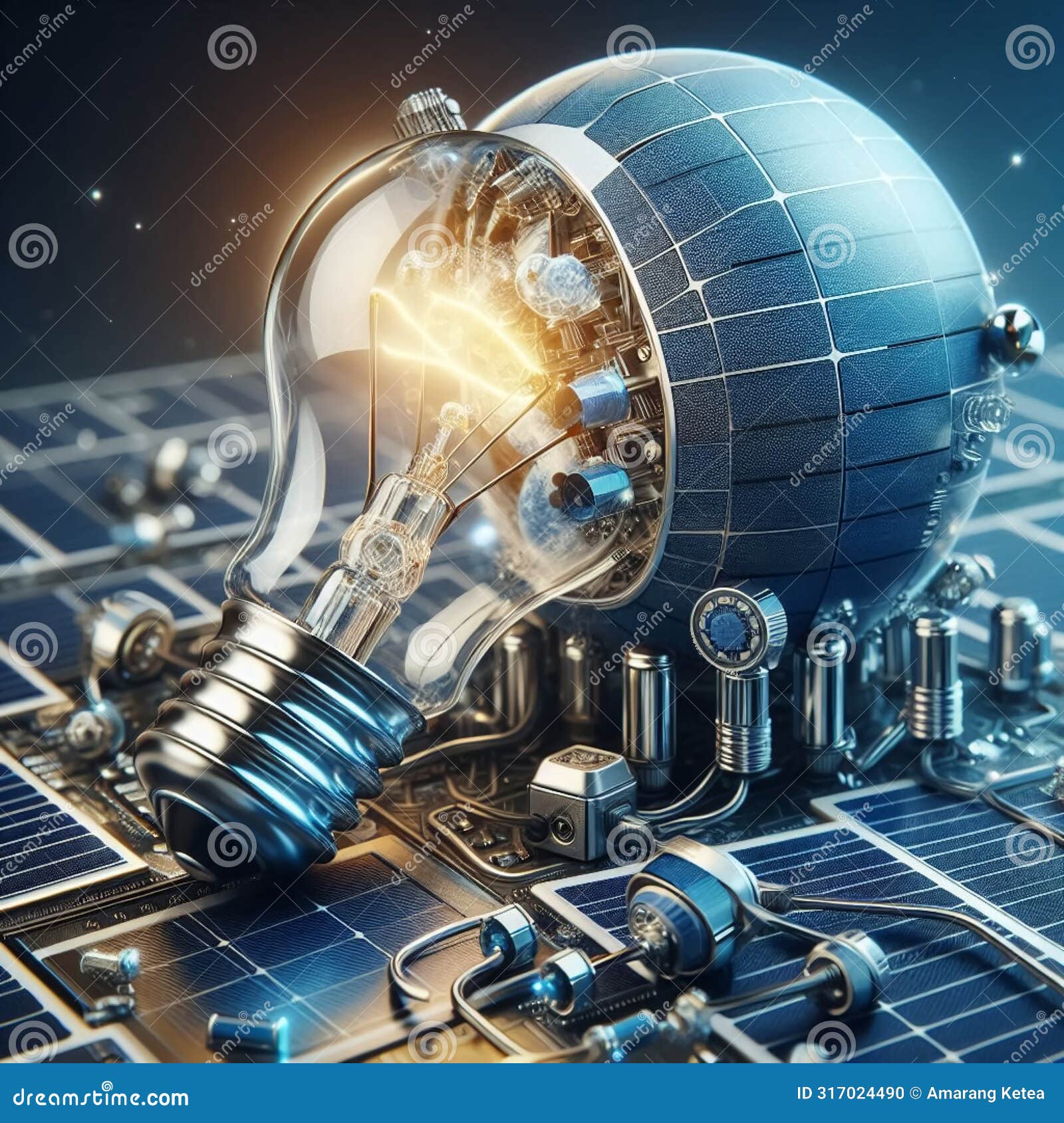 Solar cell bulb stock photo. Image of save, sunlight - 317024490