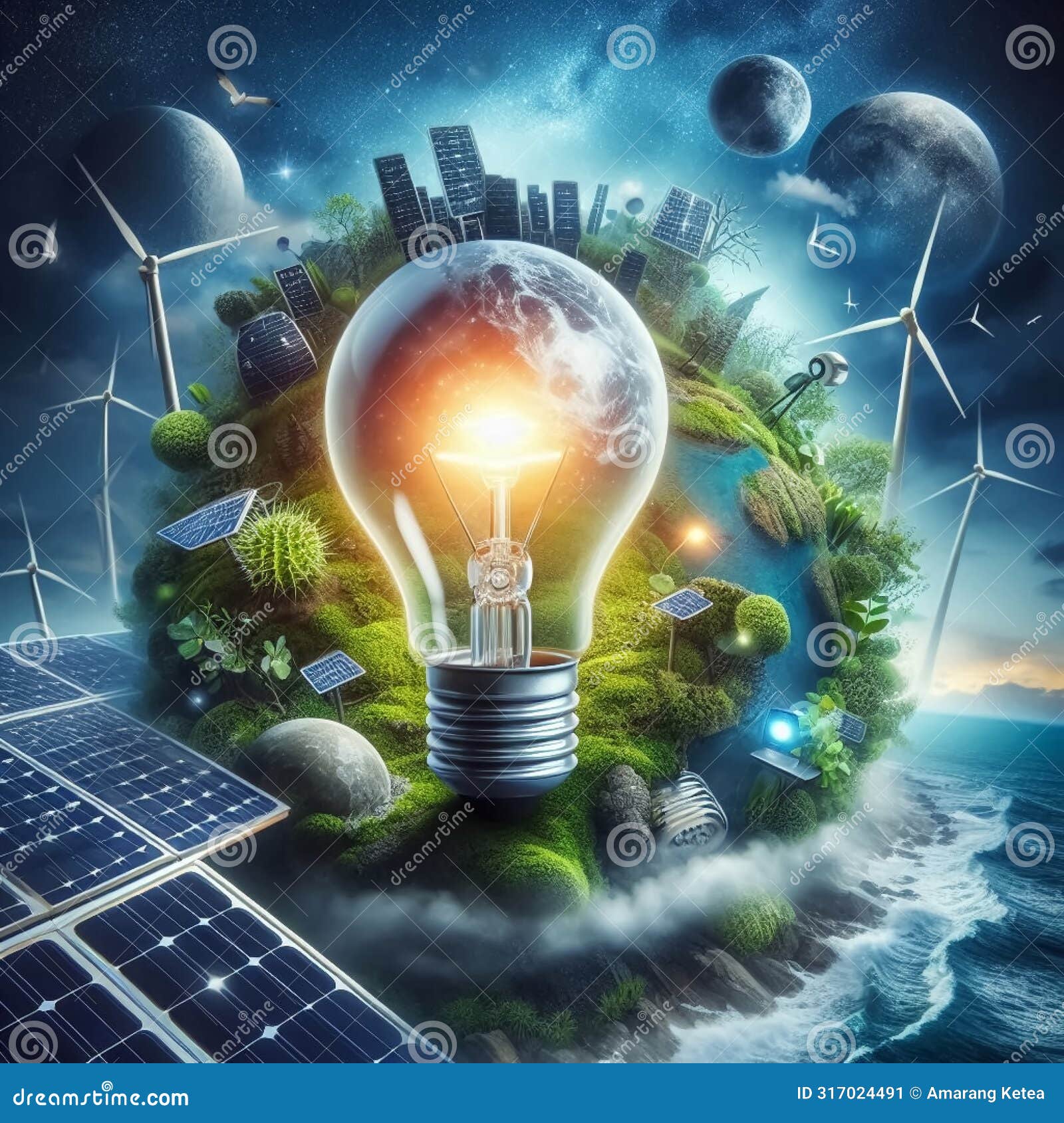 Solar cell bulb stock image. Image of save, future, ecological - 317024491