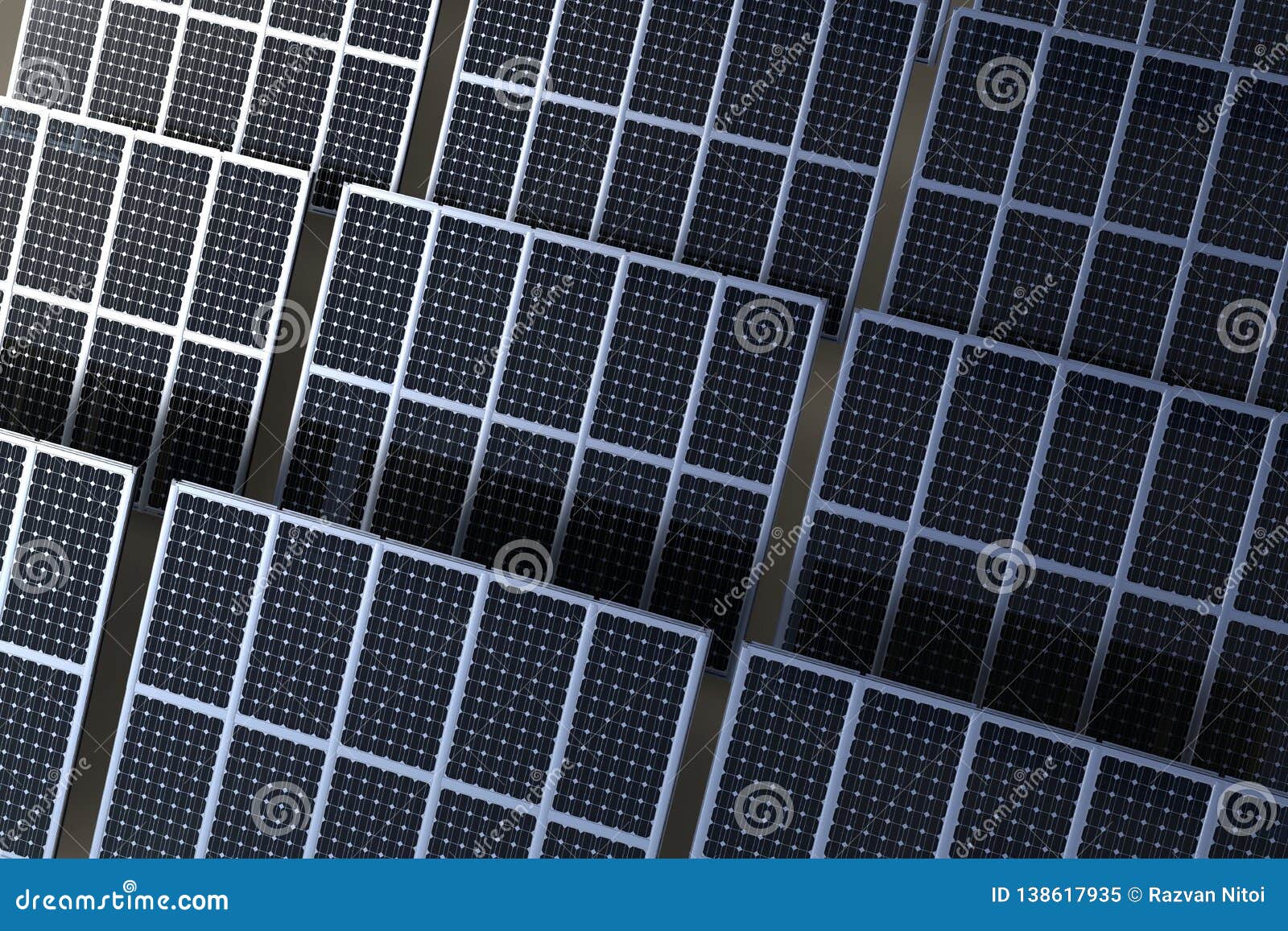Solar Cell Energy Panels Arranged in Grid Stock Illustration ...
