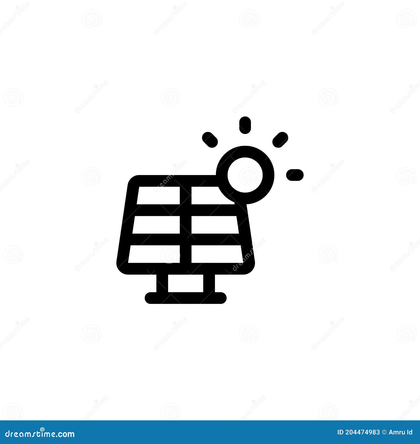 Solar Cell and Solar Energy Outline Icon, Logo, Vector Stock Vector ...