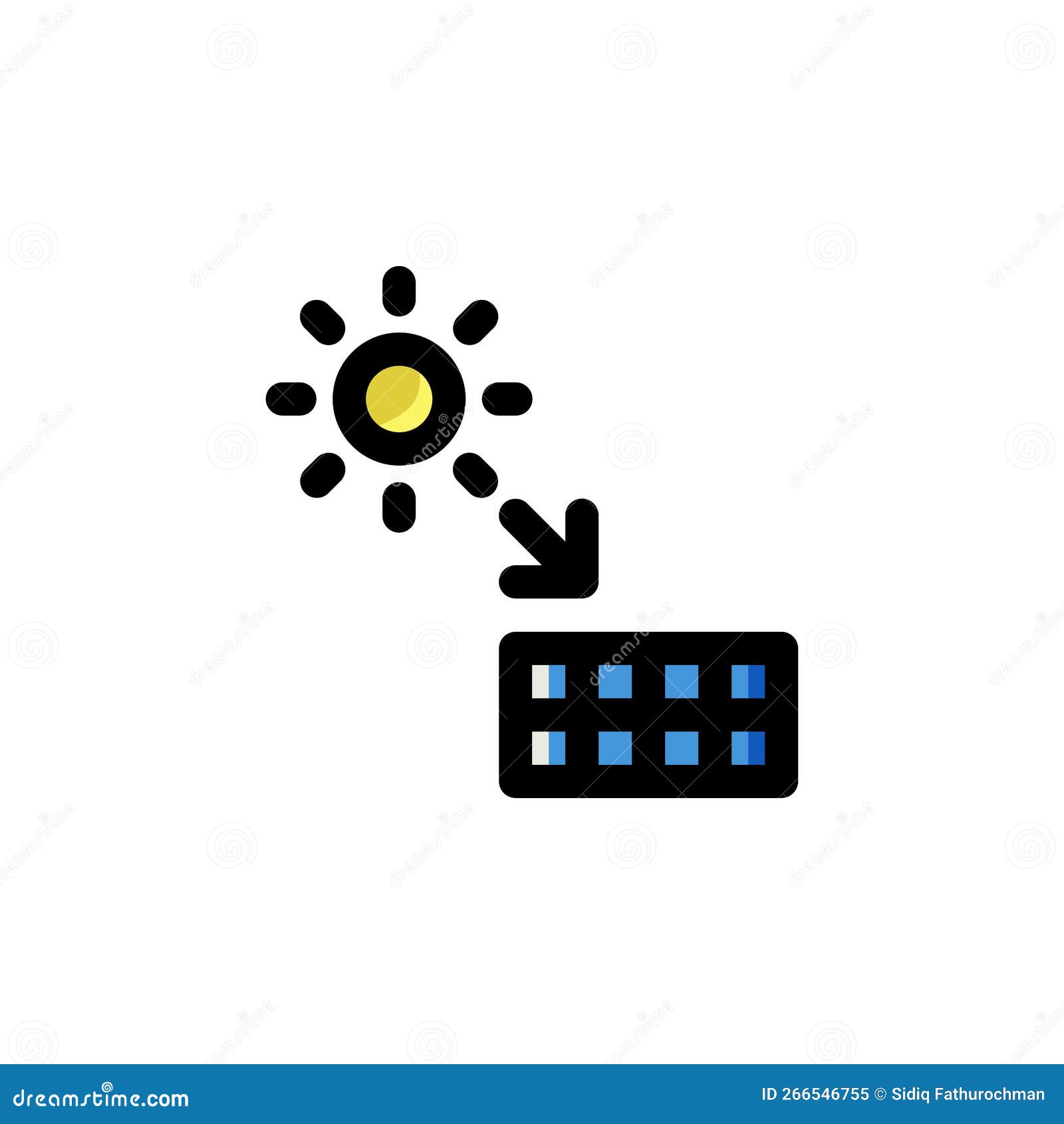 Solar Cell Icon stock vector. Illustration of science - 266546755