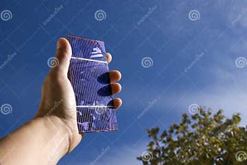 Solar Cell in a hand stock image. Image of conservation - 3427129