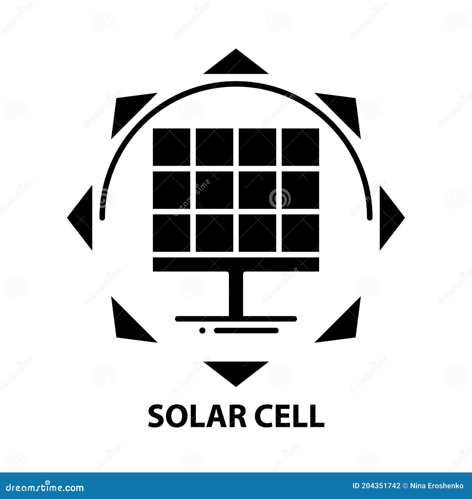 Solar Cell Icon, Black Vector Sign with Editable Strokes, Concept ...