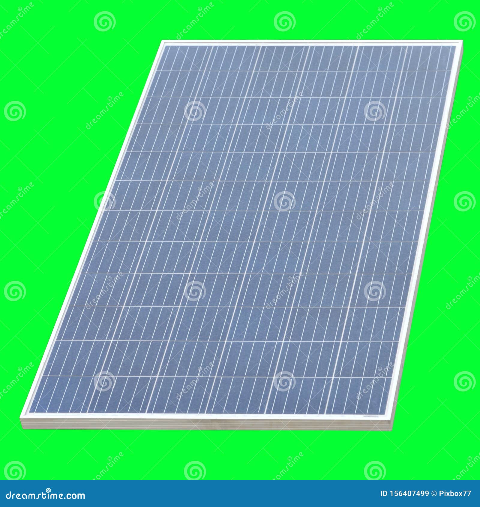 Solar Cell Panel Isolated on Green Background Stock Image - Image of ...