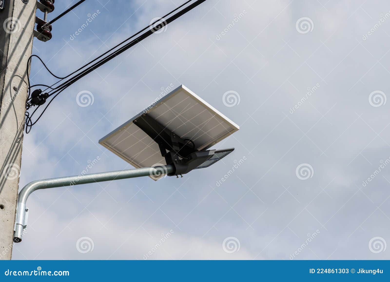 Solar Cell Panel and LED Street Light Stock Image - Image of lighten ...