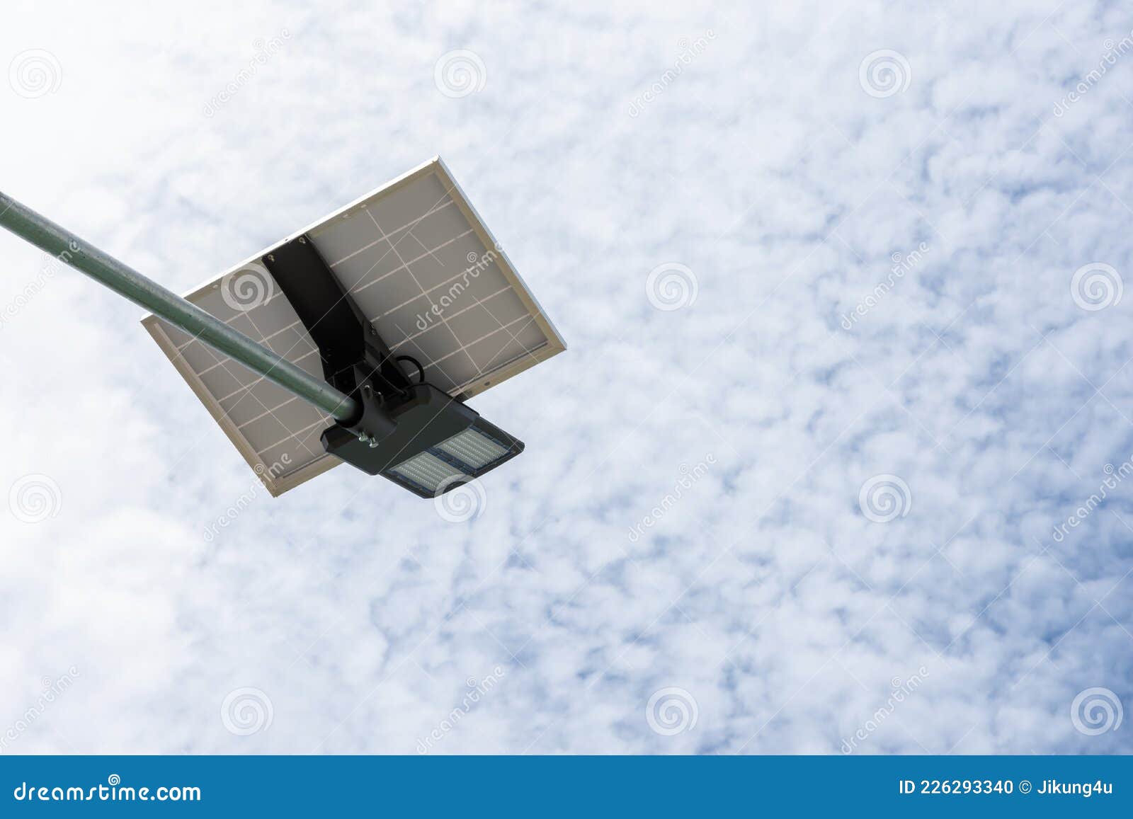 Solar Cell Panel and LED Street Light Stock Photo - Image of ...