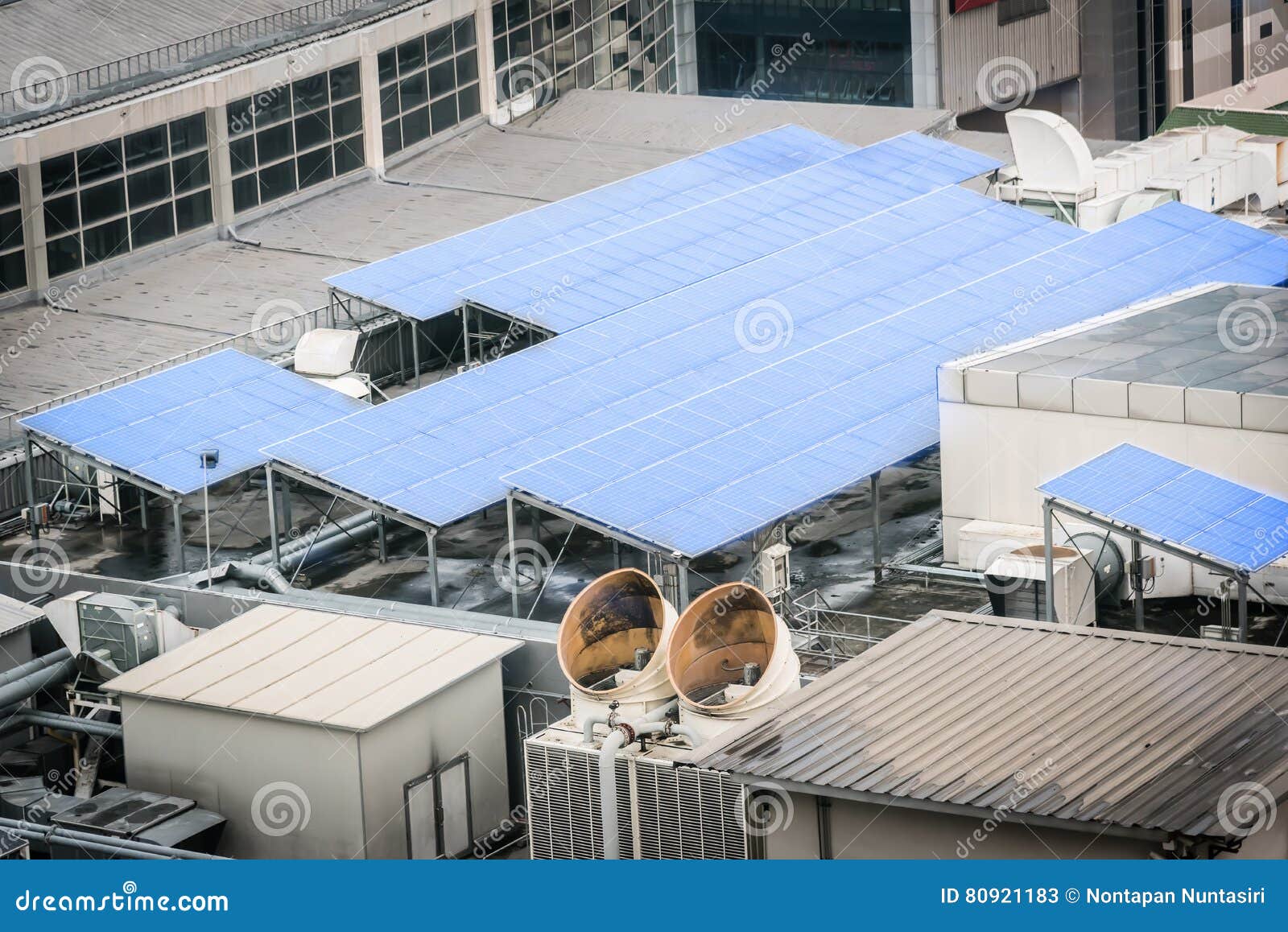 Solar Cell Panel on the Rooftop Stock Image - Image of cell, design ...