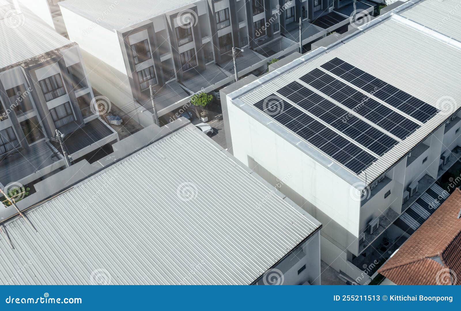 Solar Cell Panels on Rooftop of House, Save Energy Concept Stock Image ...