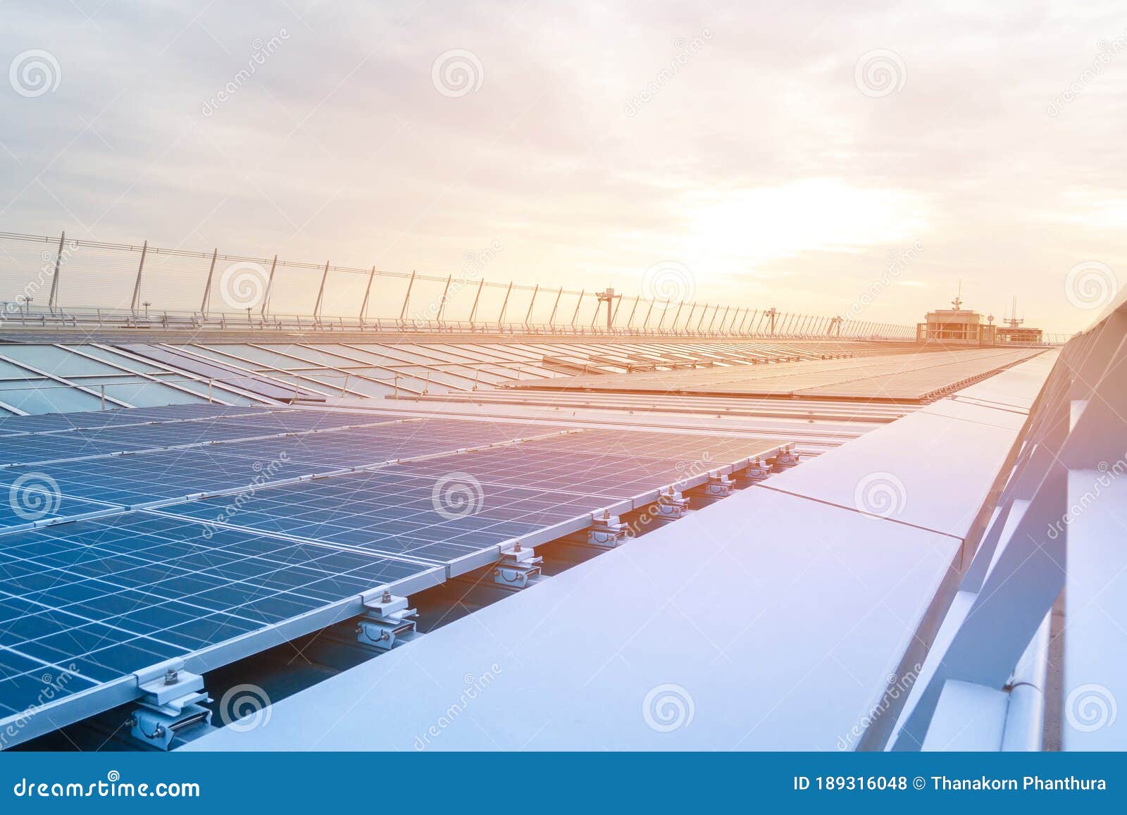 Solar Cell Panels on Rooftop , Save Energy Concept Stock Photo - Image ...