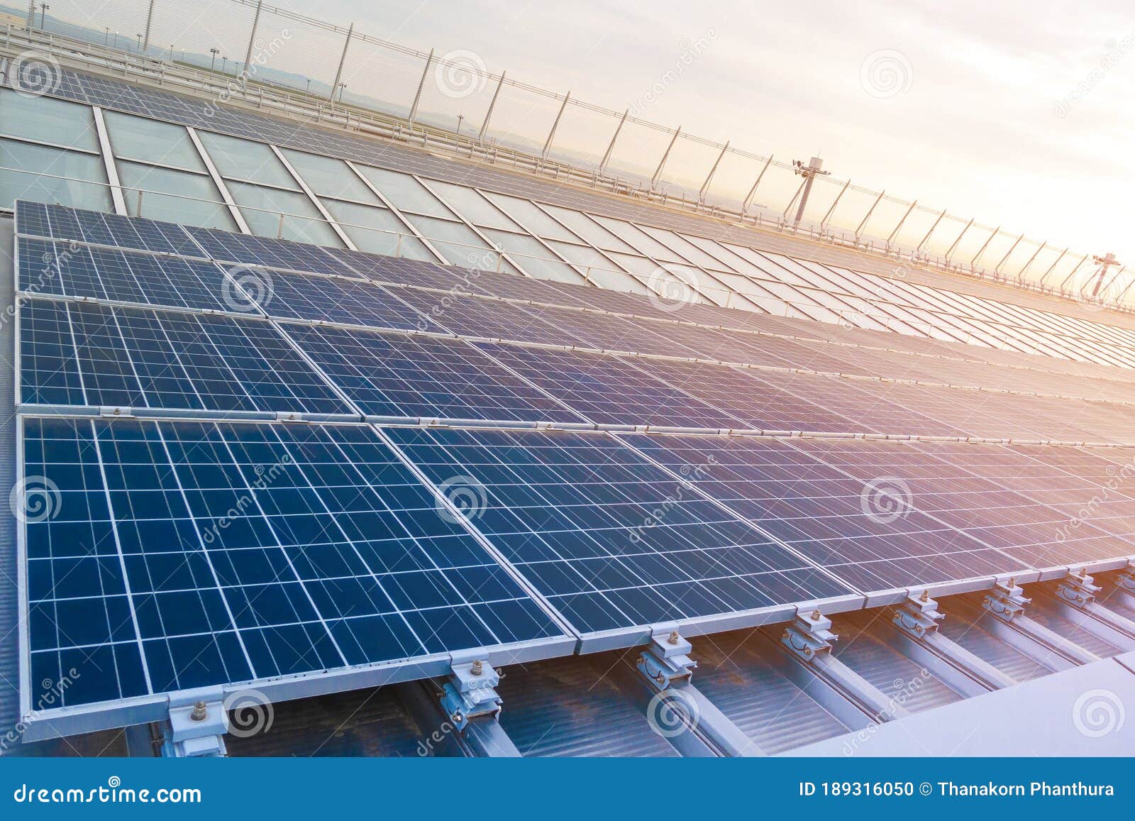 Solar Cell Panels on Rooftop , Save Energy Concept Stock Photo - Image ...