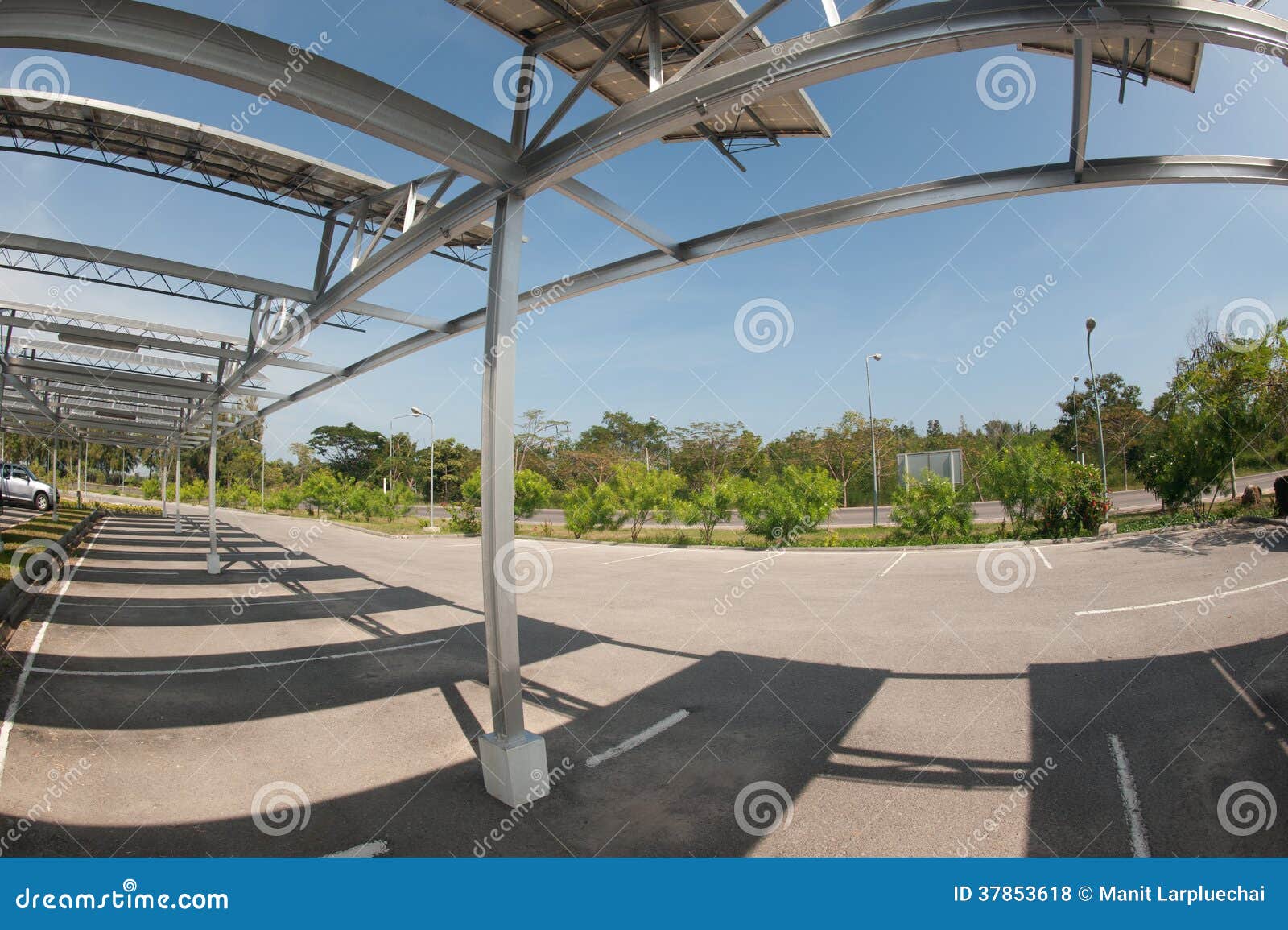 Solar Cell on Roof at Car Park. Stock Photo - Image of photocell ...
