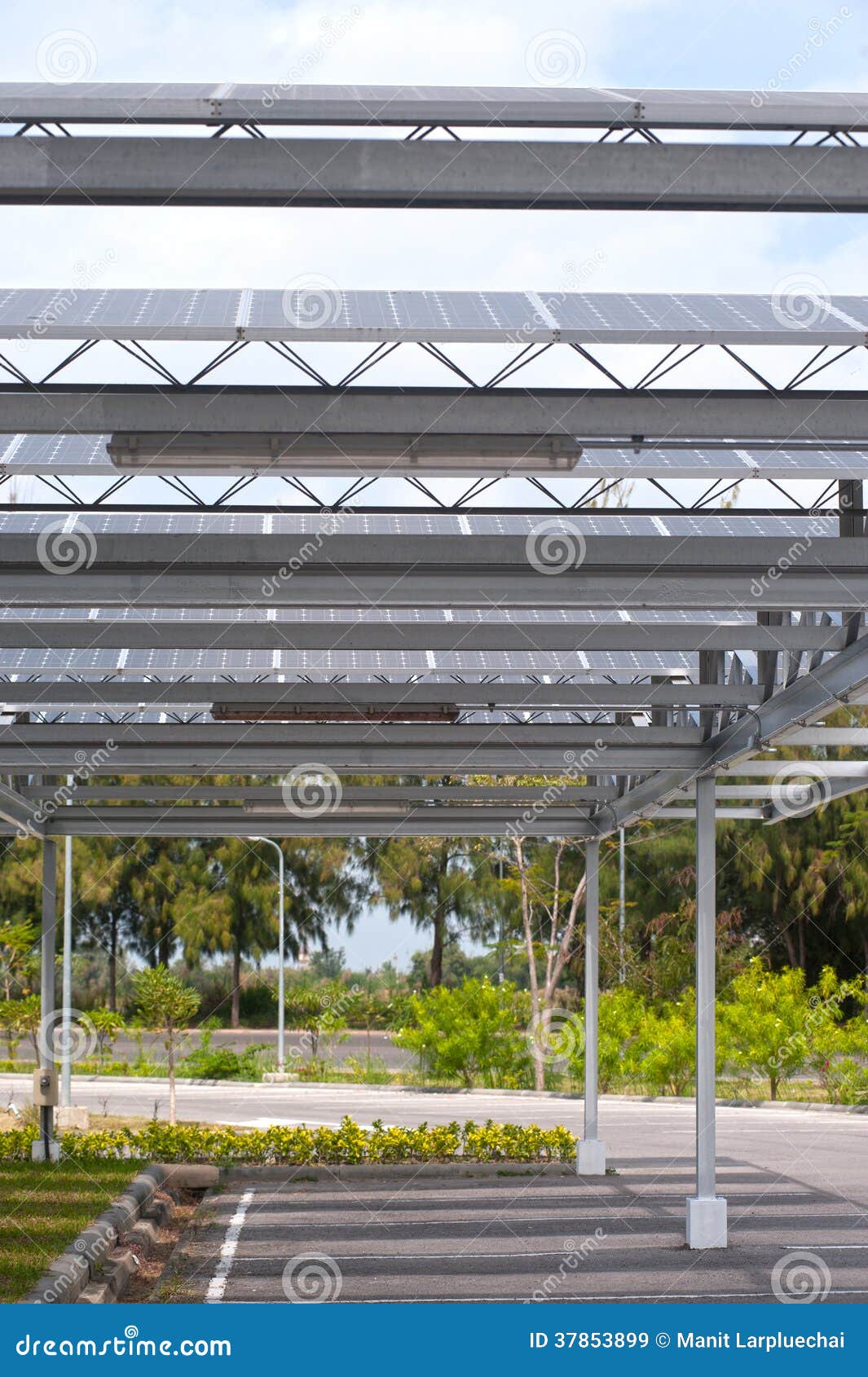 Solar Cell on Roof at Car Park. Stock Image - Image of power, advanced ...