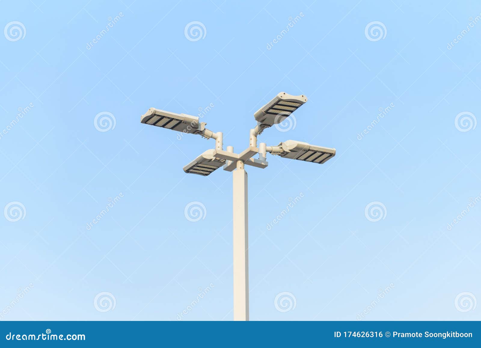 Solar Cell Spotlight in the Park Stock Photo - Image of clean ...
