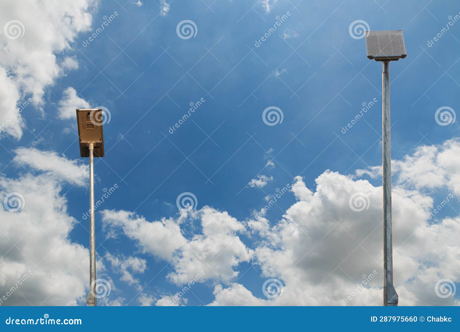 Solar Cell Street Lamp Pole Stock Photo - Image of industry, blue ...