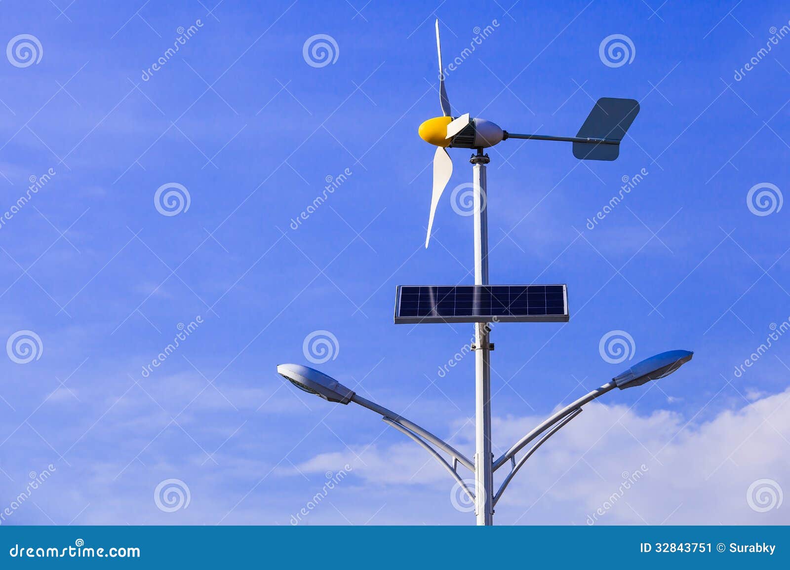 Solar Cell and Wind Turbine Stock Image - Image of energy, light: 32843751