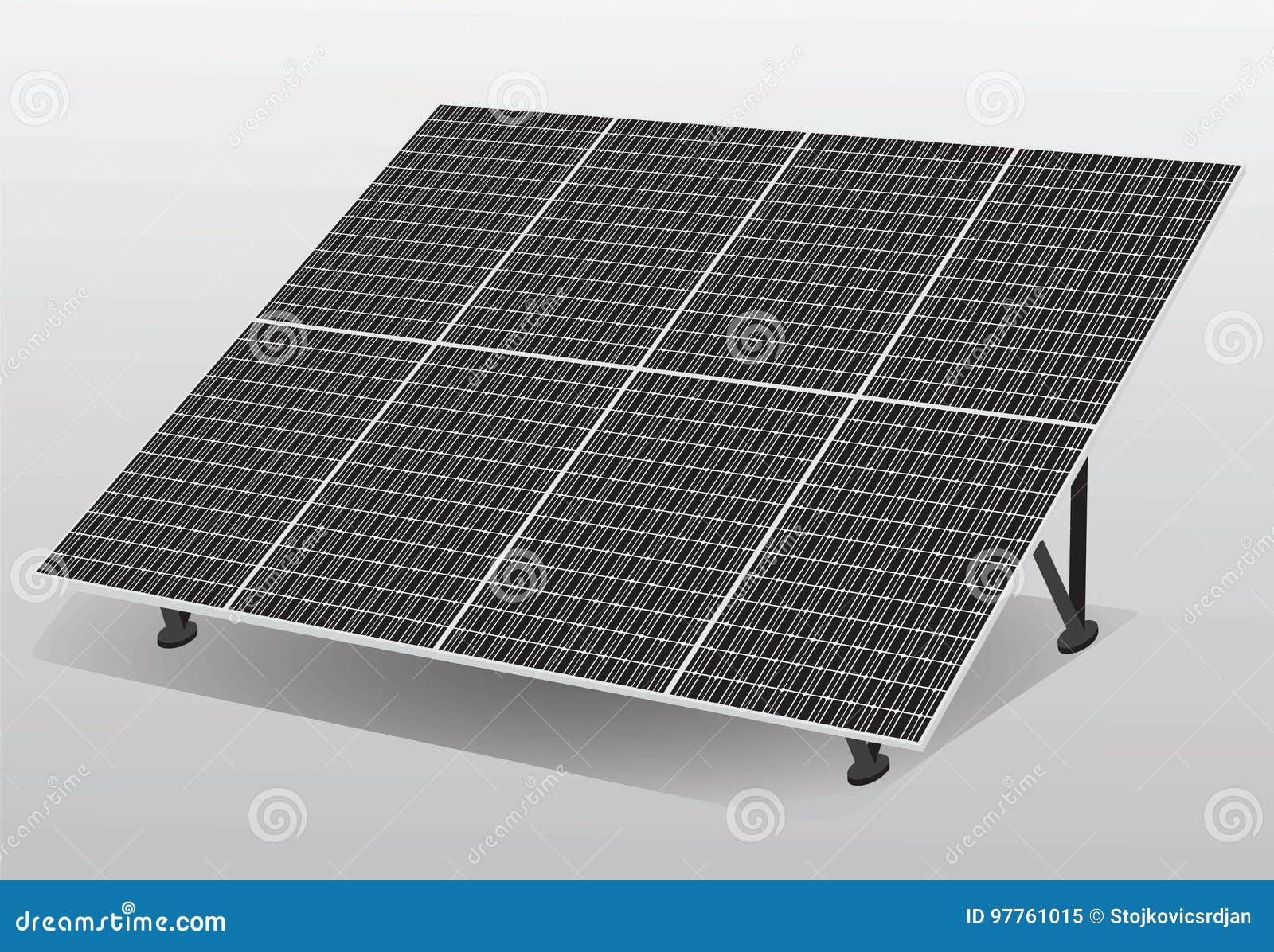Solar cells panel stock vector. Illustration of electricity - 97761015