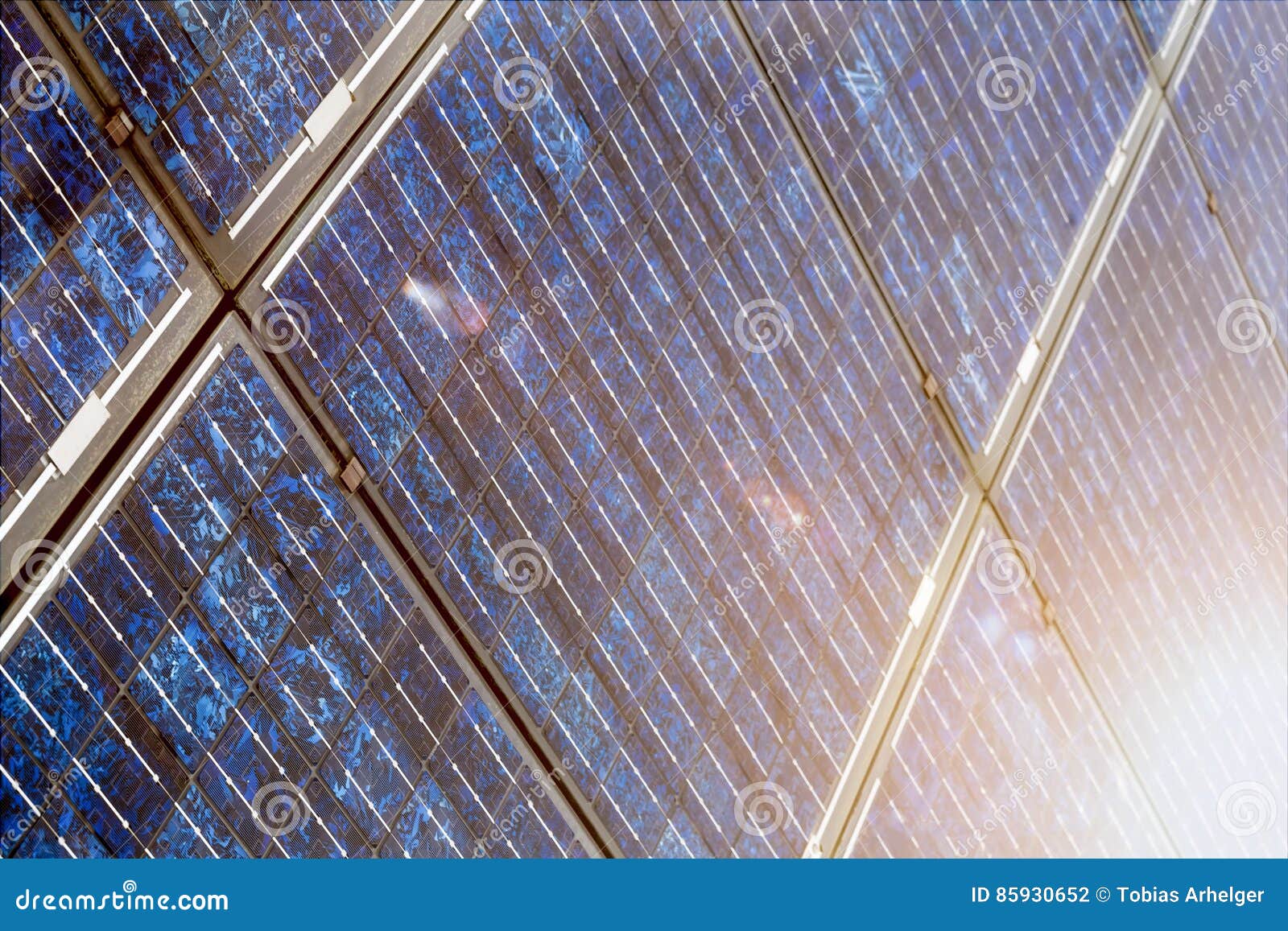 Solar cells and the sun stock photo. Image of energy - 85930652