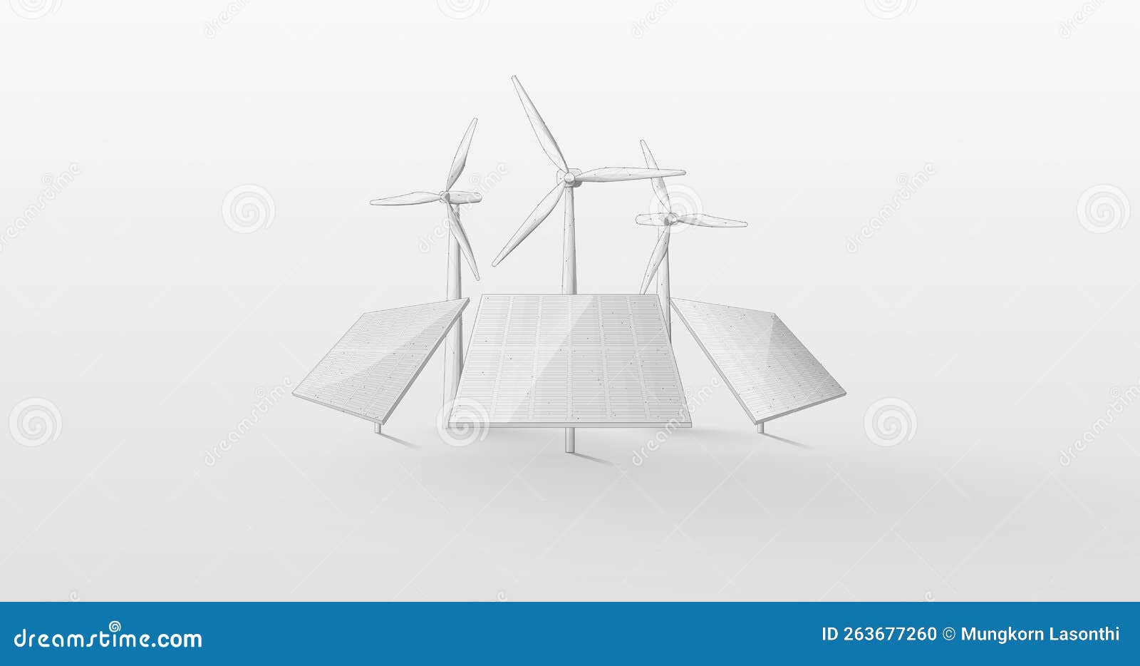Solar Cells and Wind Generators. Ecology and Green Energy Concept Stock ...