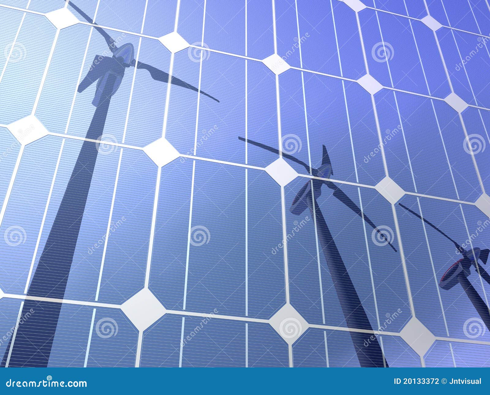 Solar cells wind turbines stock illustration. Illustration of ...