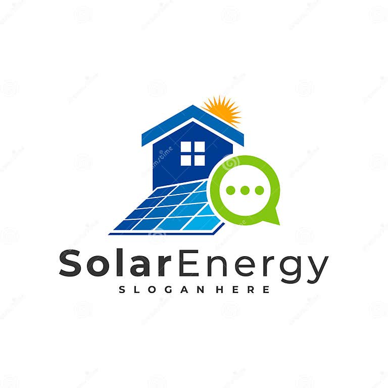 Solar Chat Logo Vector Template, Creative Sun Energy Logo Design ...