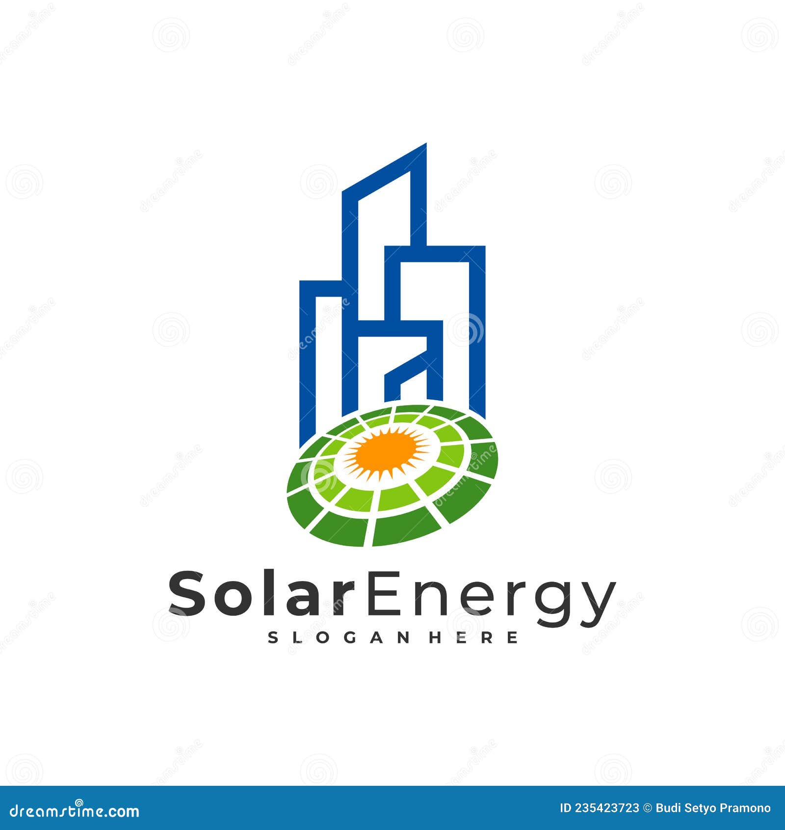 Solar City Logo Vector Template, Creative Solar Panel Energy Logo ...