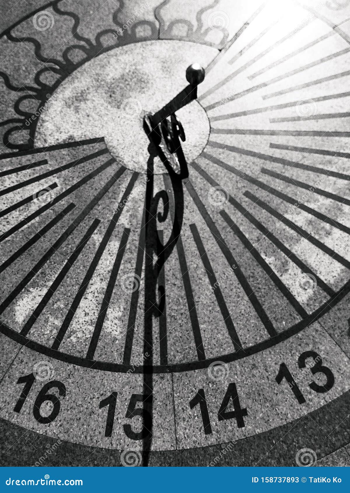 Solar Clock Black and White Stock Image - Image of line, black: 158737893