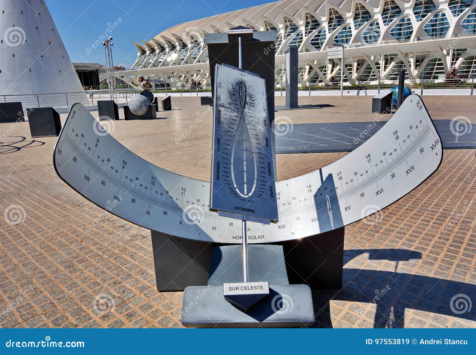 Solar Clock stock image. Image of metal, time, traditional - 97553819