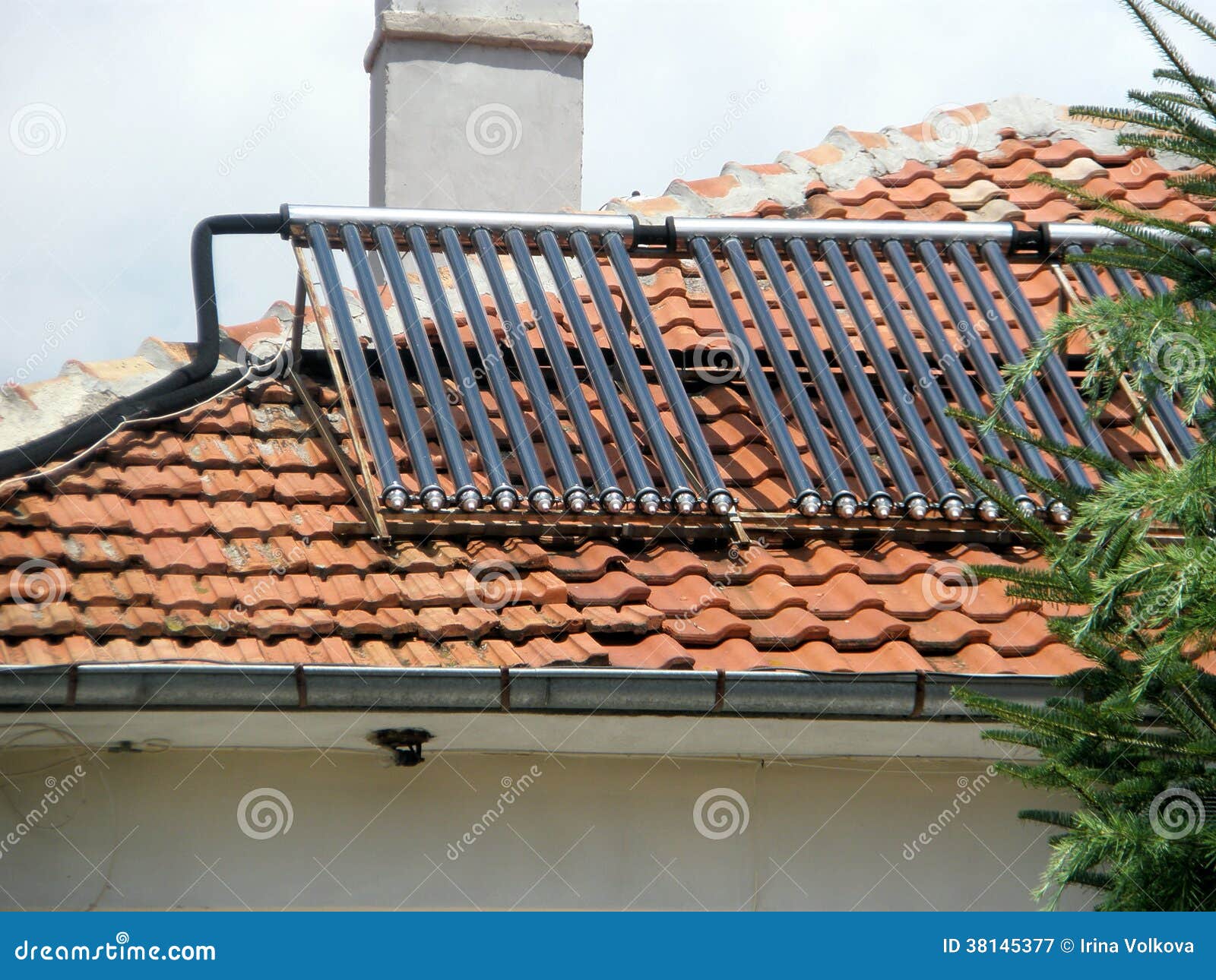Solar collector on roof stock image. Image of heat, business - 38145377