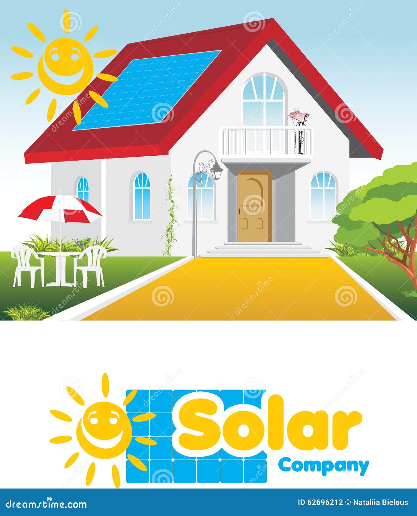 Solar Company. Concept and Logo Stock Vector - Illustration of device ...