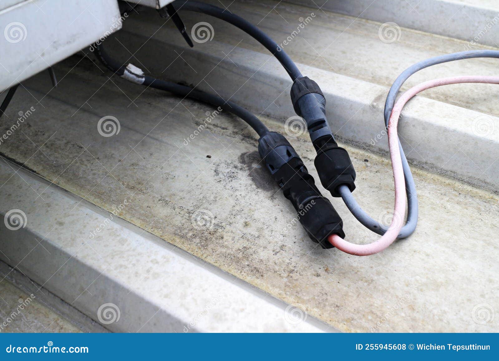 Solar Connector Insulation Deterioration by Ultraviolet Sunlight Stock ...