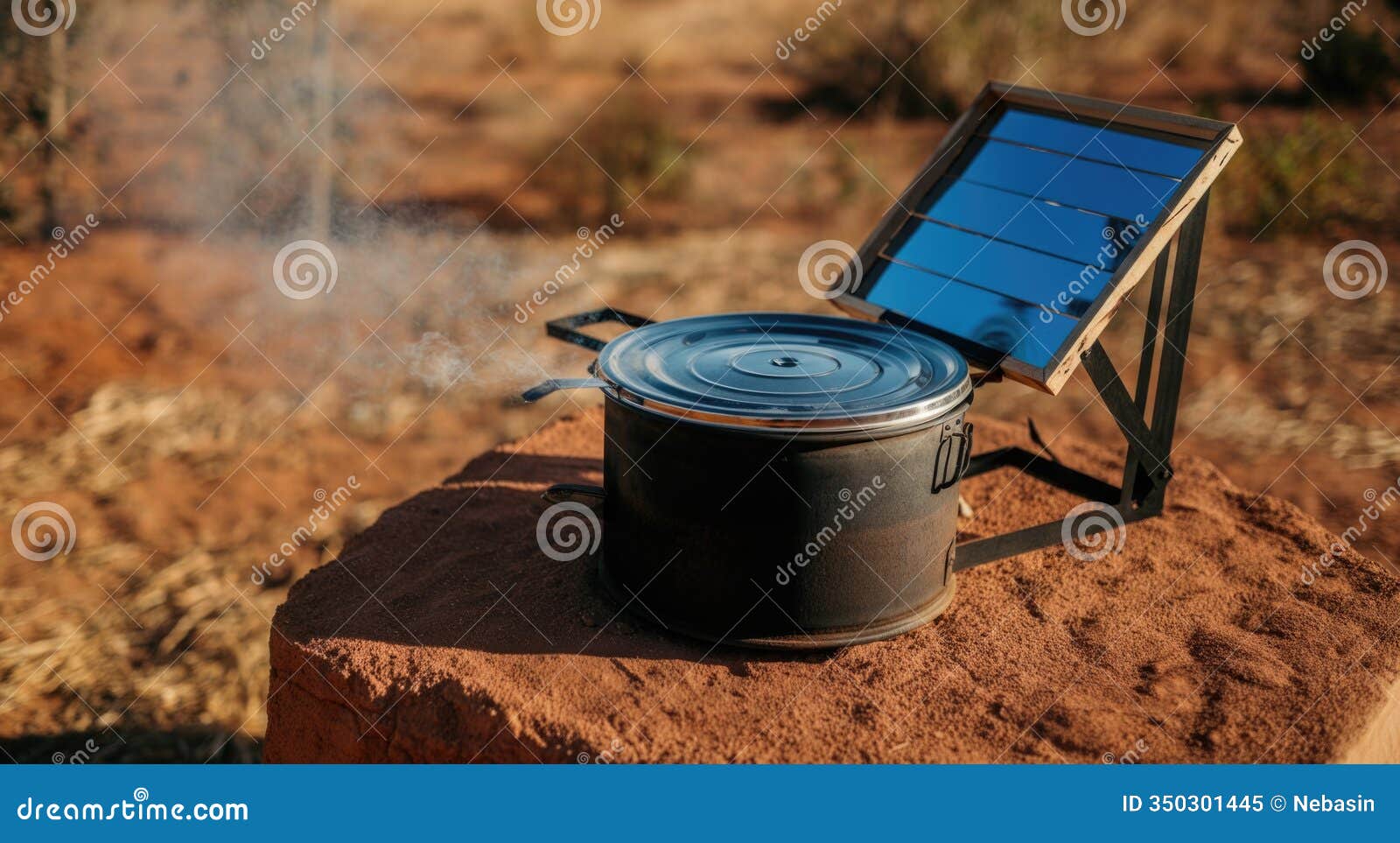 Solar Cooker on Red Earth Using Sustainable Energy in Remote Landscape ...