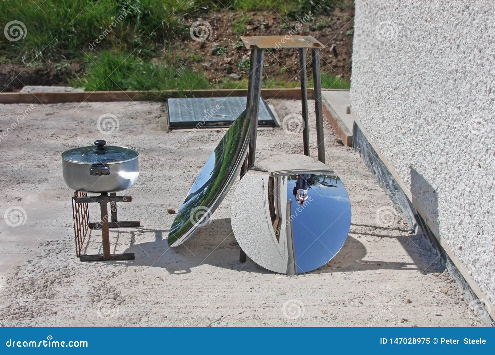 Solar Cooking Converted Satellite Dish Parabolic Mirror Dish on a Stand ...