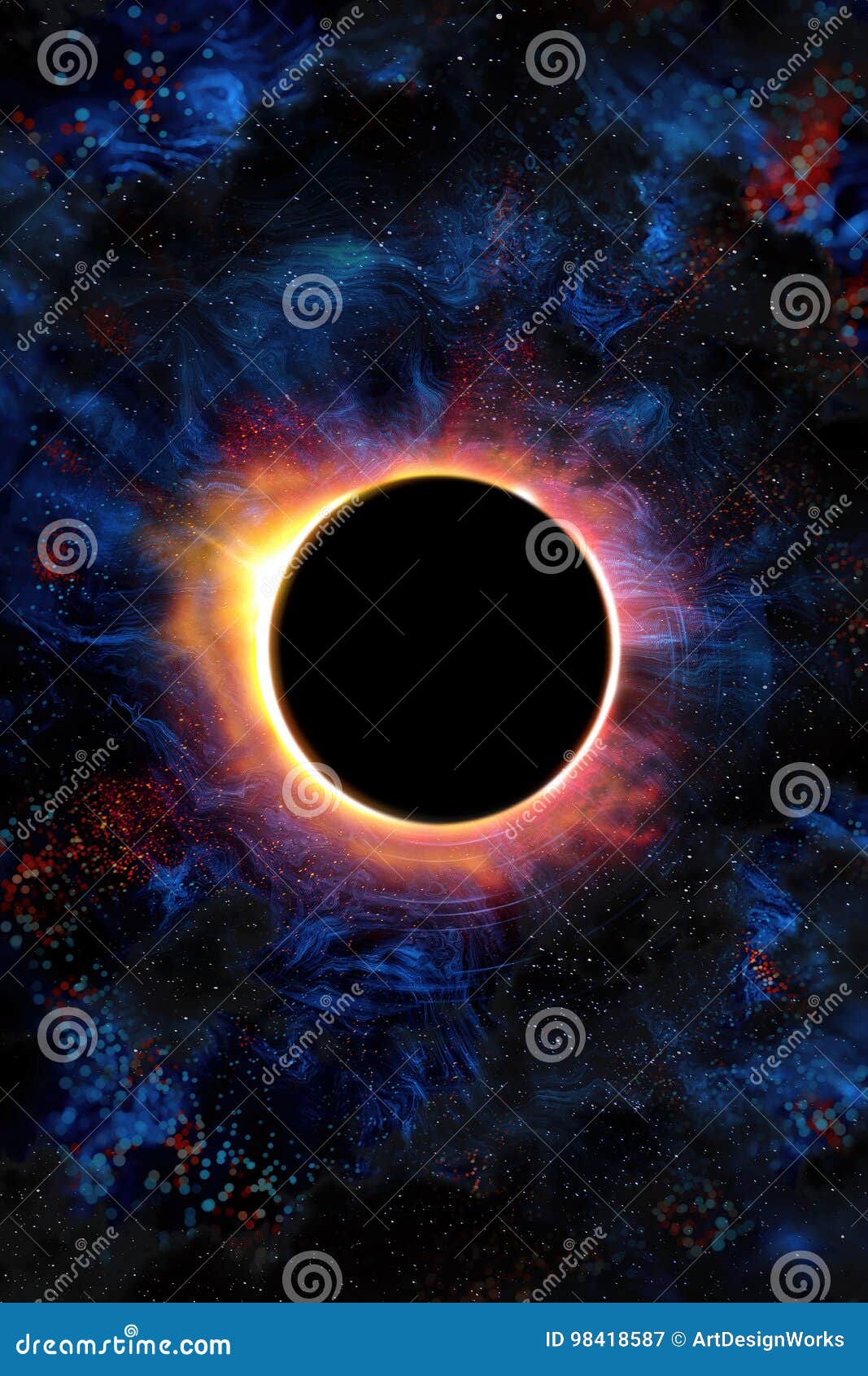 Solar eclipse stock illustration. Illustration of beautiful - 98418587