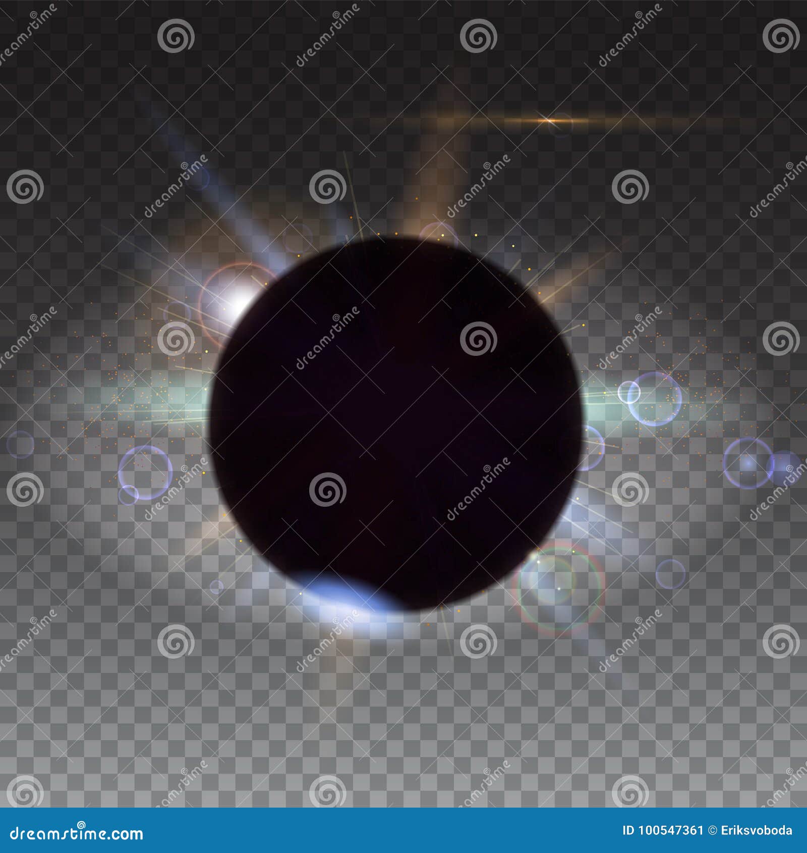 Solar Eclipse, Astronomical Phenomenon, Light Rays and Lens Flare Stock ...
