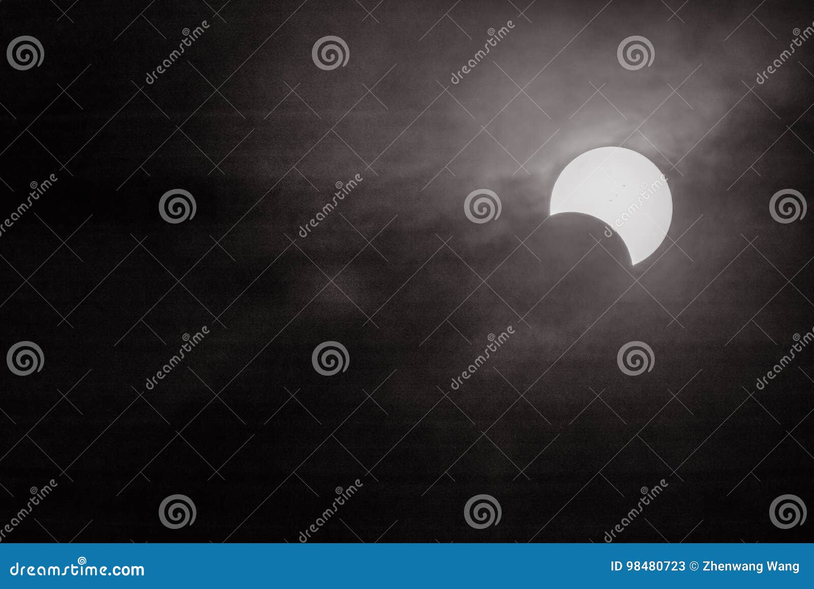 Solar Eclipse with Black and White Backgrounds Stock Image - Image of ...