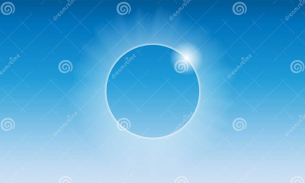 A Solar Eclipse in a Blue Sky Stock Vector - Illustration of background ...