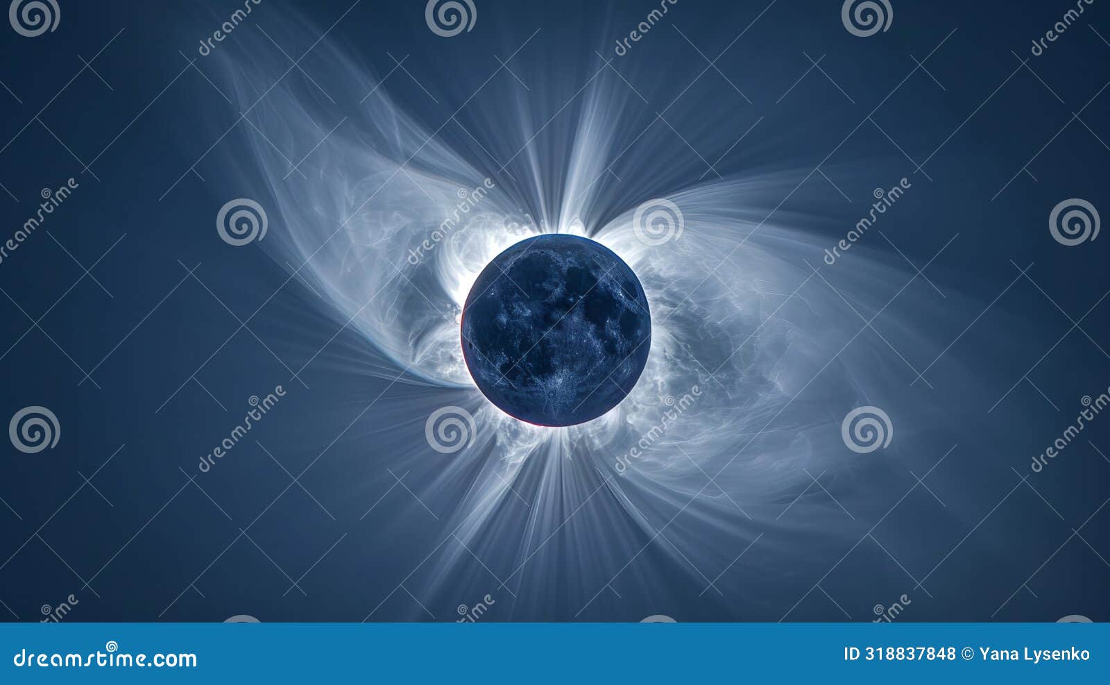 Solar Eclipse with Bright Corona Effect in the Night Sky. Majestic ...