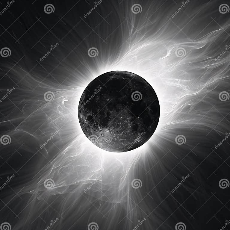 Solar Eclipse Brilliance: Celestial Shadows and Light Stock ...