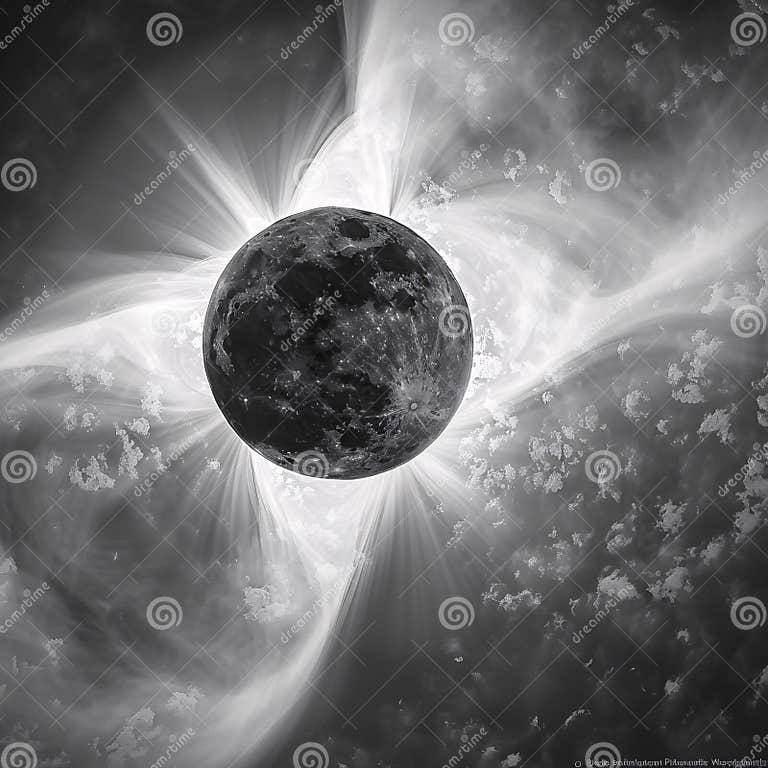 Solar Eclipse Brilliance: Celestial Shadows and Light Stock ...