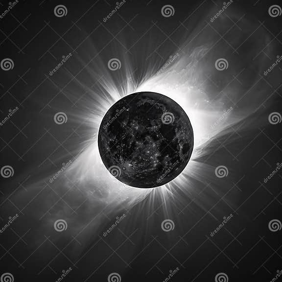 Solar Eclipse Brilliance: Celestial Shadows and Light Stock ...