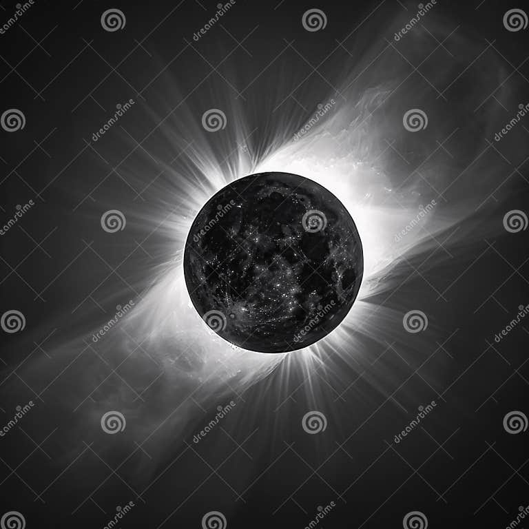 Solar Eclipse Brilliance: Celestial Shadows and Light Stock ...