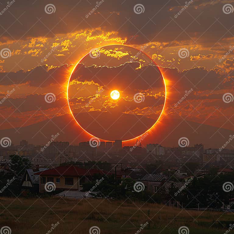 Solar Eclipse Brilliance: Celestial Shadows and Light Stock ...