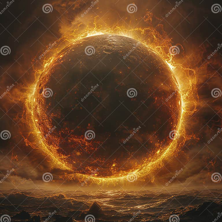 Solar Eclipse Brilliance: Celestial Shadows and Light Stock ...