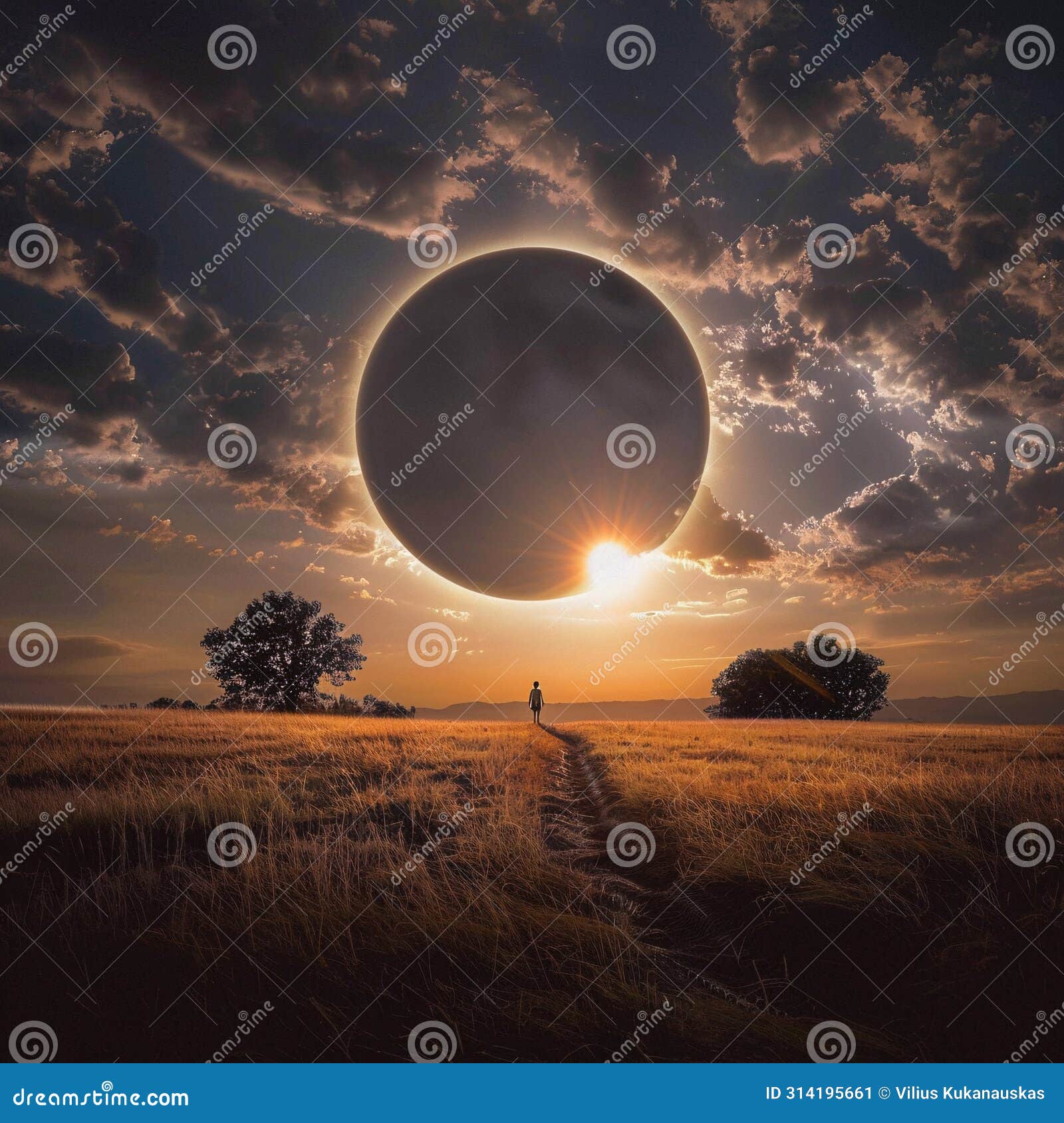 Solar Eclipse Brilliance: Celestial Shadows and Light Stock ...