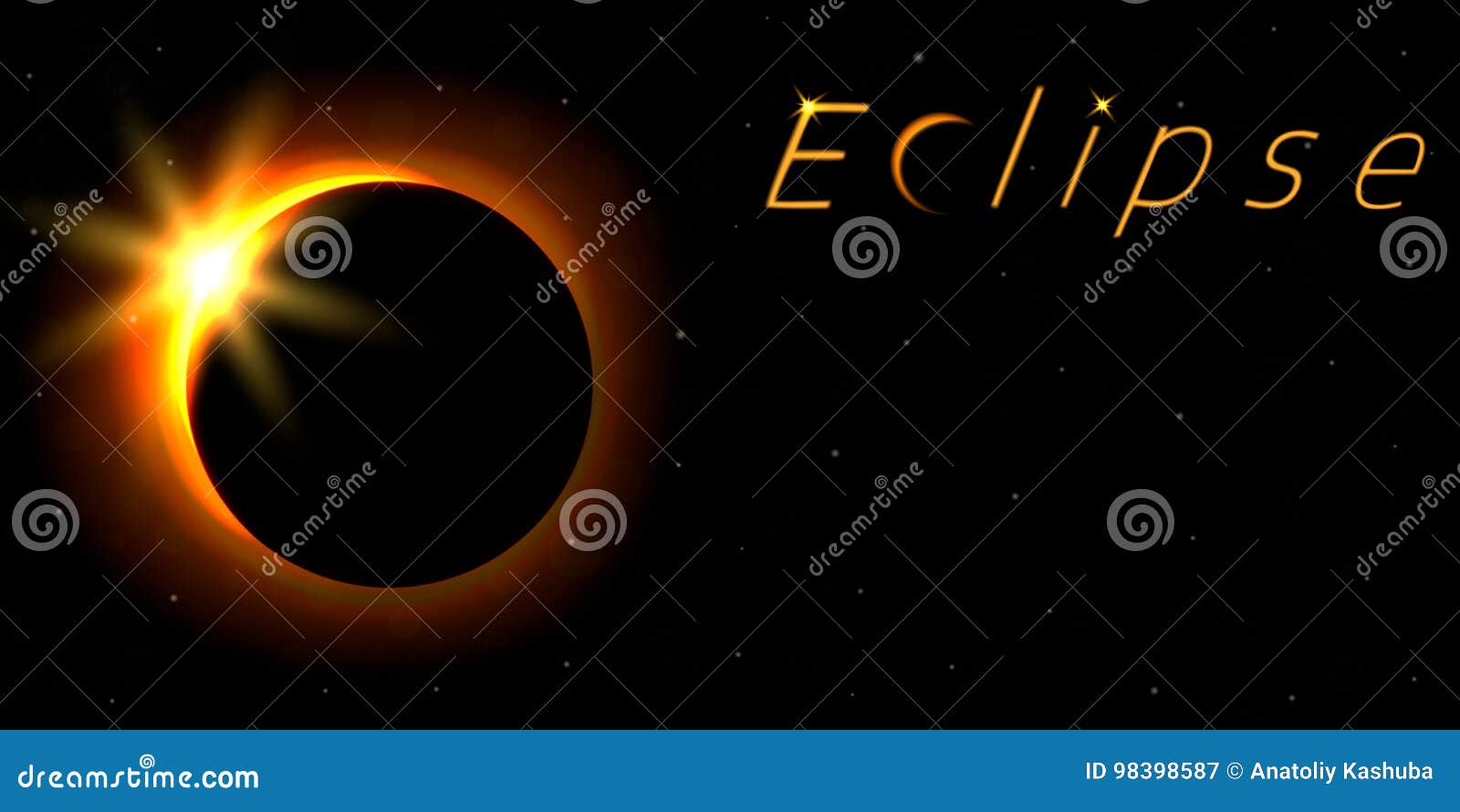 Solar Eclipse Card with Text. Astronomical Phenomenon of the Closing of ...