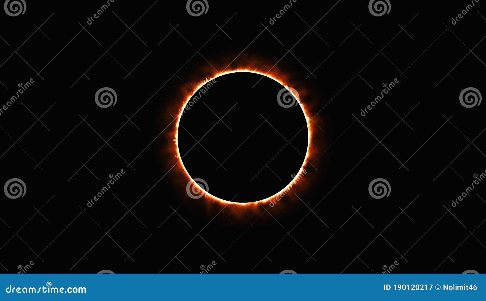 Solar Eclipse, Computer Generated. Burning Ring of Fire, Portal, Gate ...